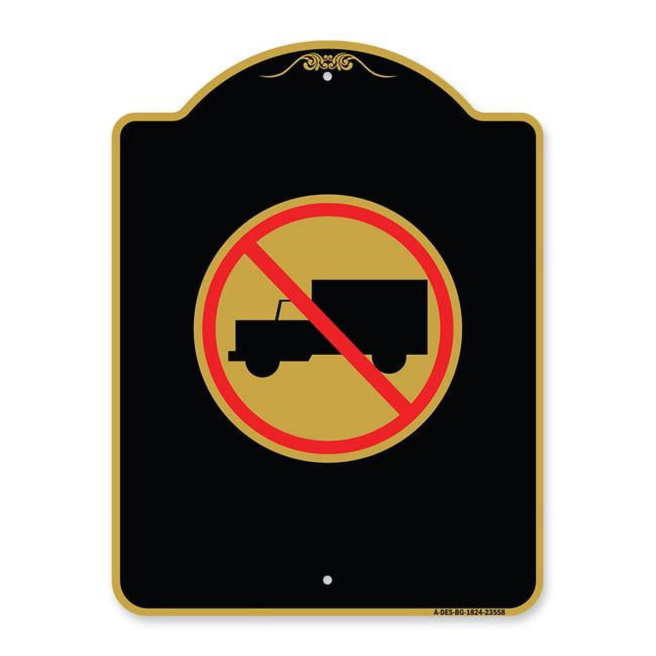 SignMission 18 x 24 in. Designer Series Sign - No Truck Symbol, Black ...