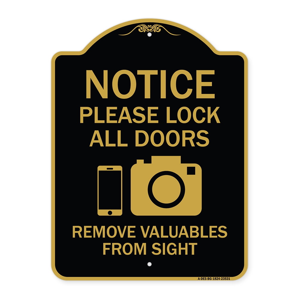 SignMission 18 x 24 in. Designer Series Sign - Notice Please Lock All ...
