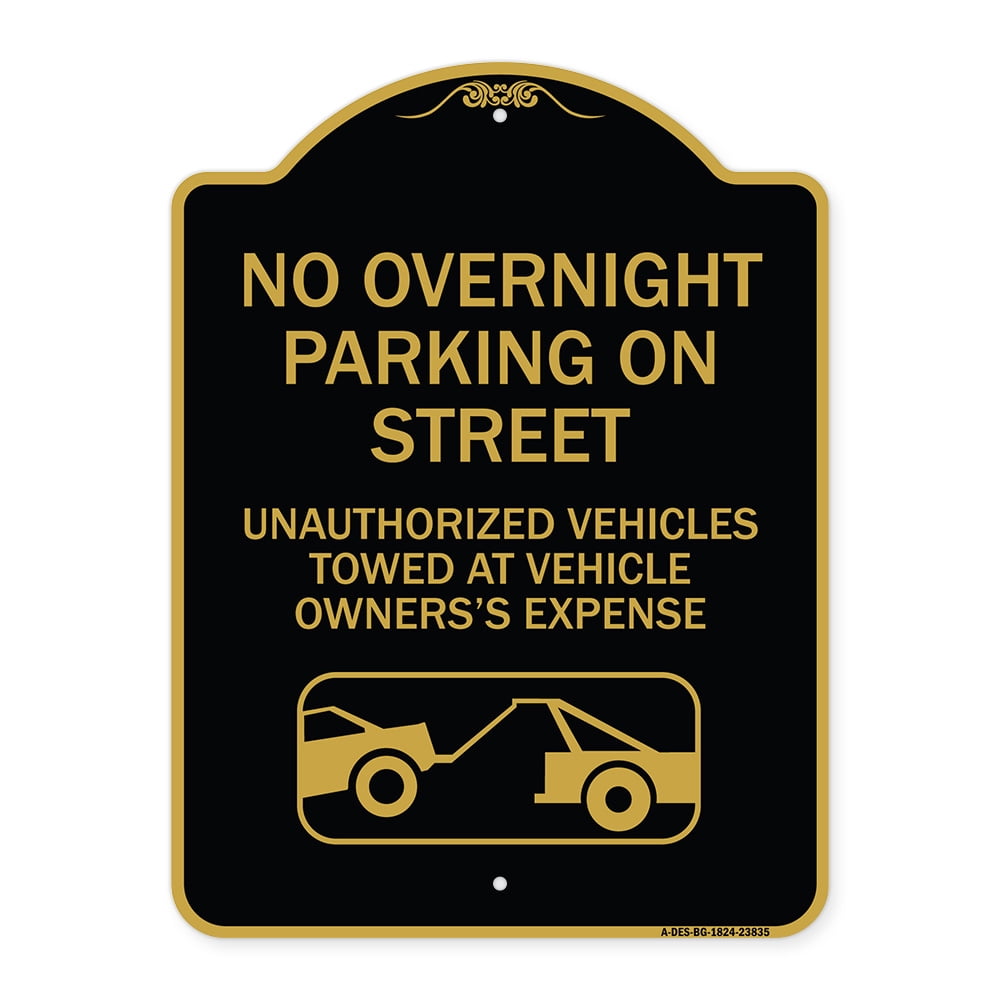 SignMission Designer Series Sign - No Overnight Parking on Street ...