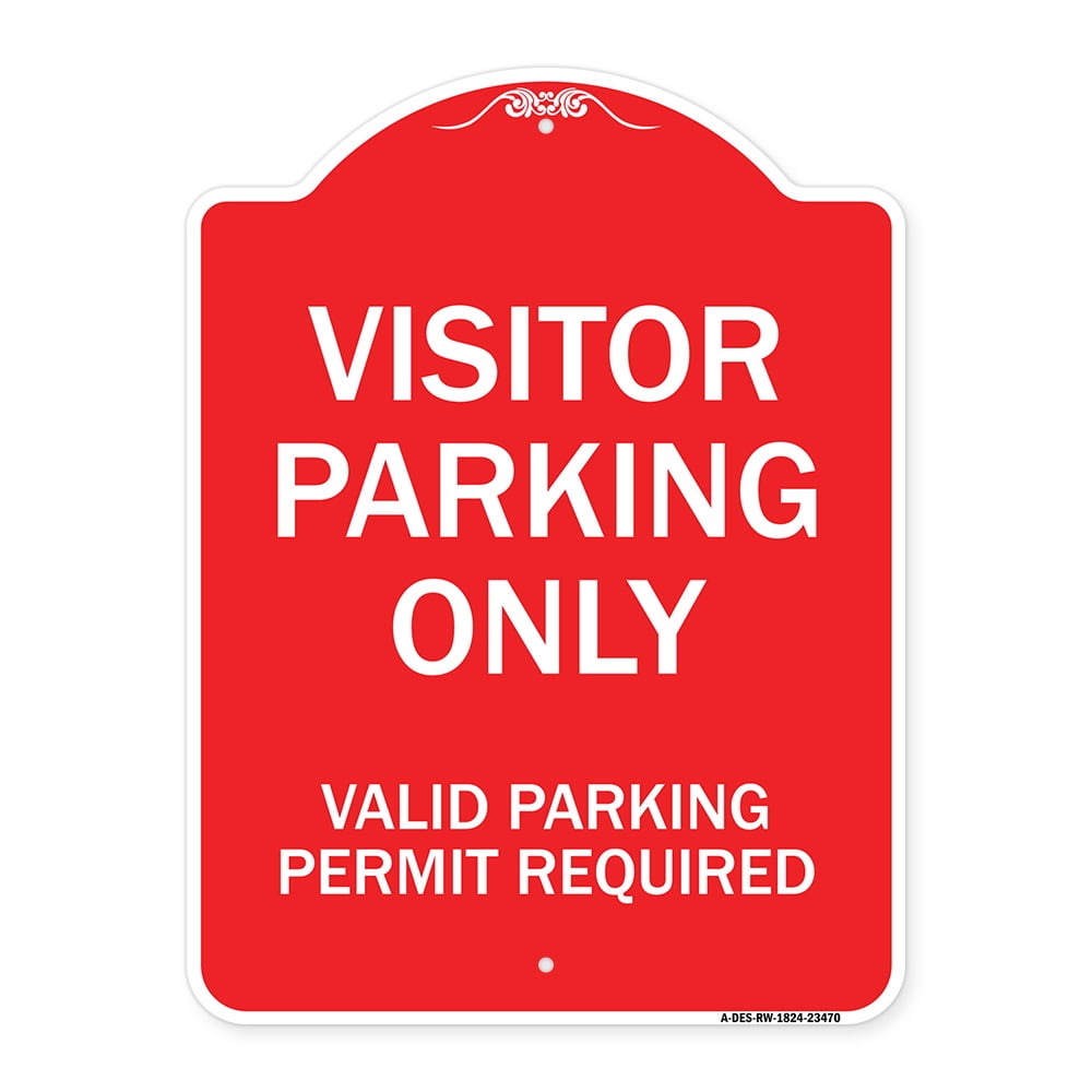 SignMission Designer Series Sign - Parking Area Sign Visitors Parking ...