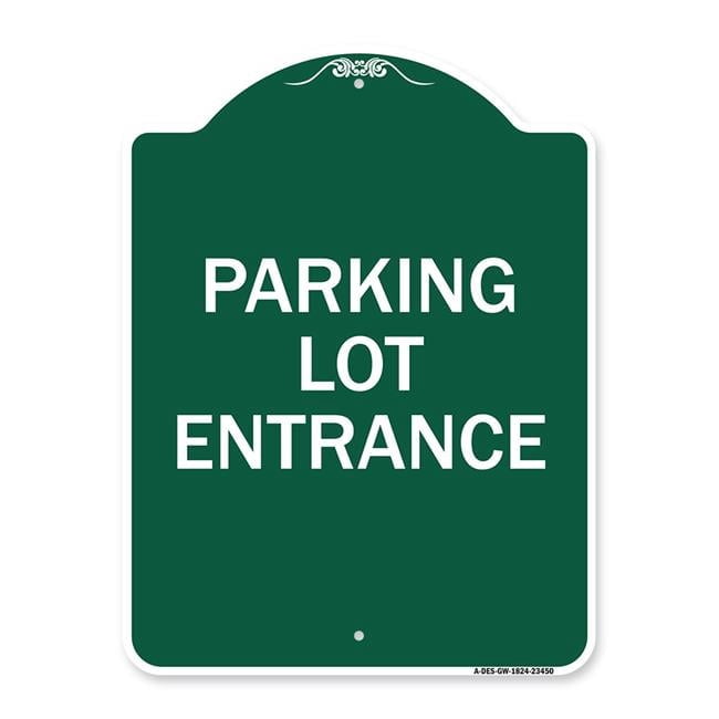 SignMission 18 x 24 in. Designer Series Sign - Parking Entrance Sign ...