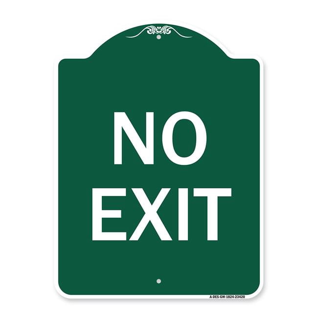 SignMission 18 x 24 in. Designer Series Sign - Parking Lot Sign No Exit ...