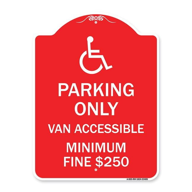 SignMission 18 x 24 in. Designer Series Sign - Parking Only Van ...