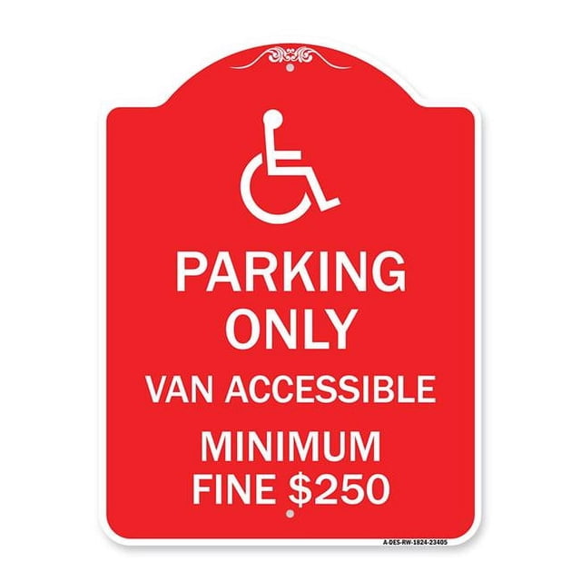 SignMission 18 x 24 in. Designer Series Sign - Parking Only Van ...