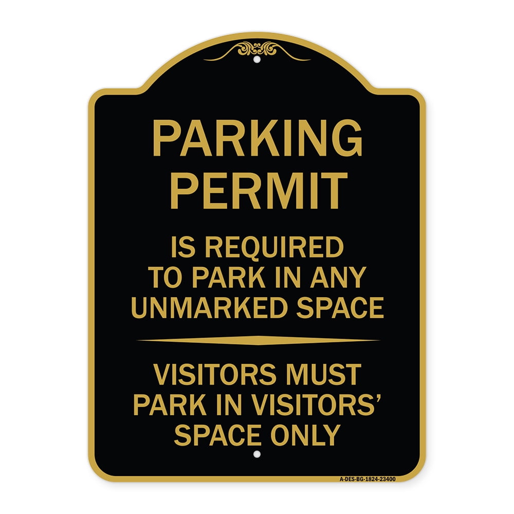 SignMission Designer Series Sign - Parking Permit Is Required to Park ...