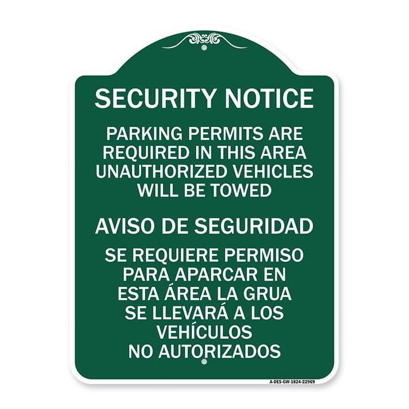 SignMission 18 x 24 in. Designer Series Sign - Parking Permits Are ...