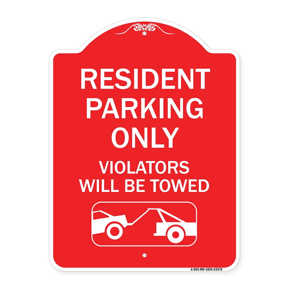 SignMission Designer Series Sign - Parking Reserved Towing Sign ...