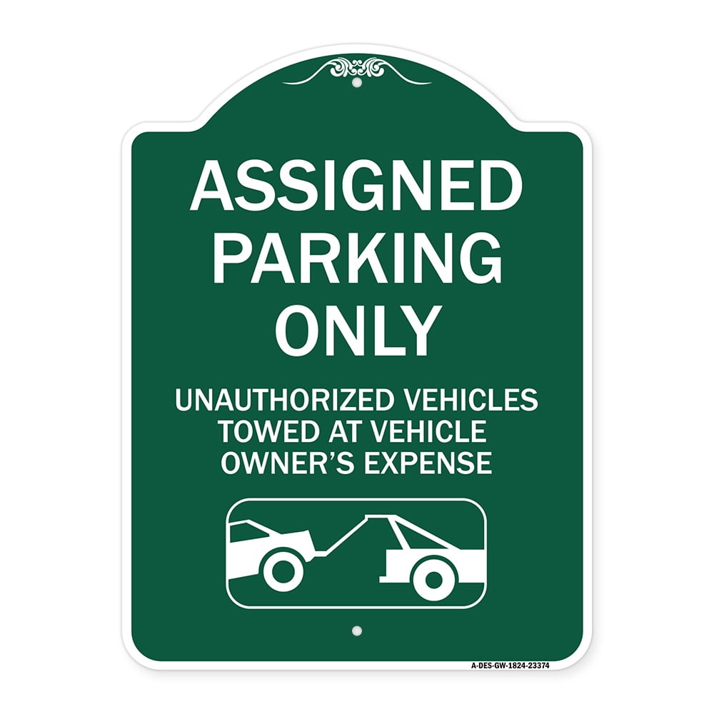 SignMission Designer Series Sign - Parking Restriction Sign Assigned ...