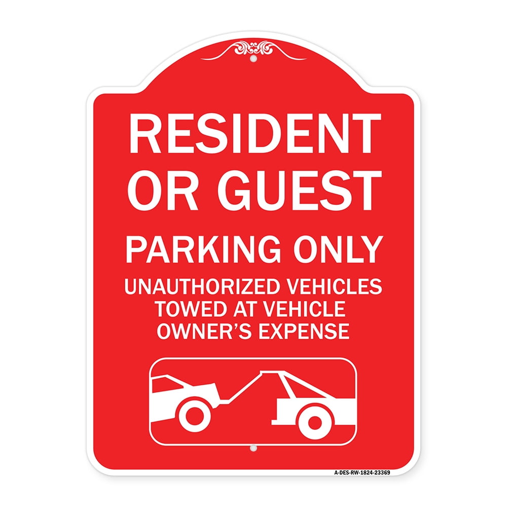 SignMission Designer Sign - Parking Restriction Sign Resident or Guest ...