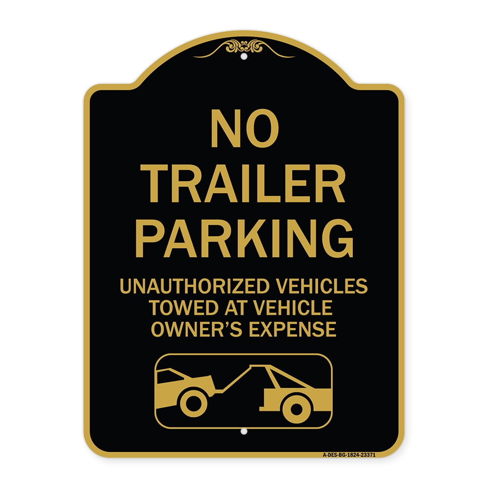 SignMission Designer Series Sign - Parking Restriction Sign No Trailer ...
