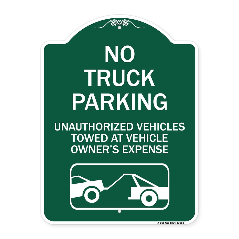 SignMission Designer Series Sign - No Parking Sign No Truck Parking ...