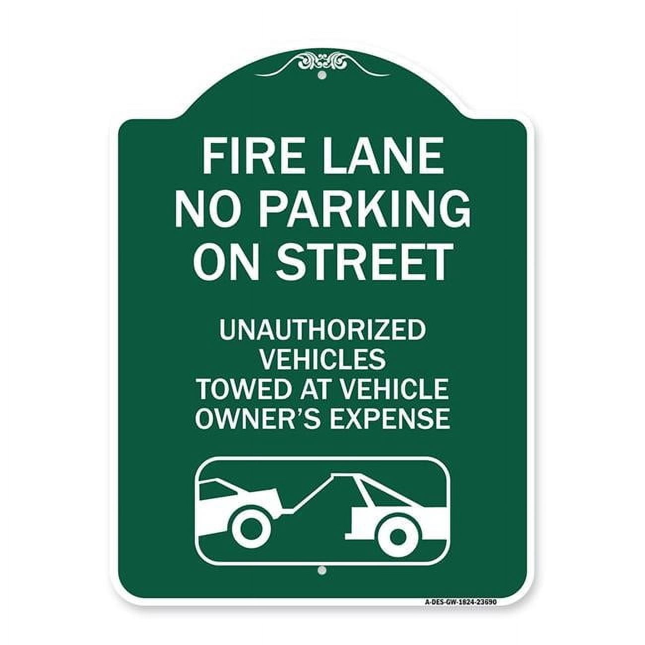 SignMission Designer Series Sign - No Parking on Street Unauthorized ...