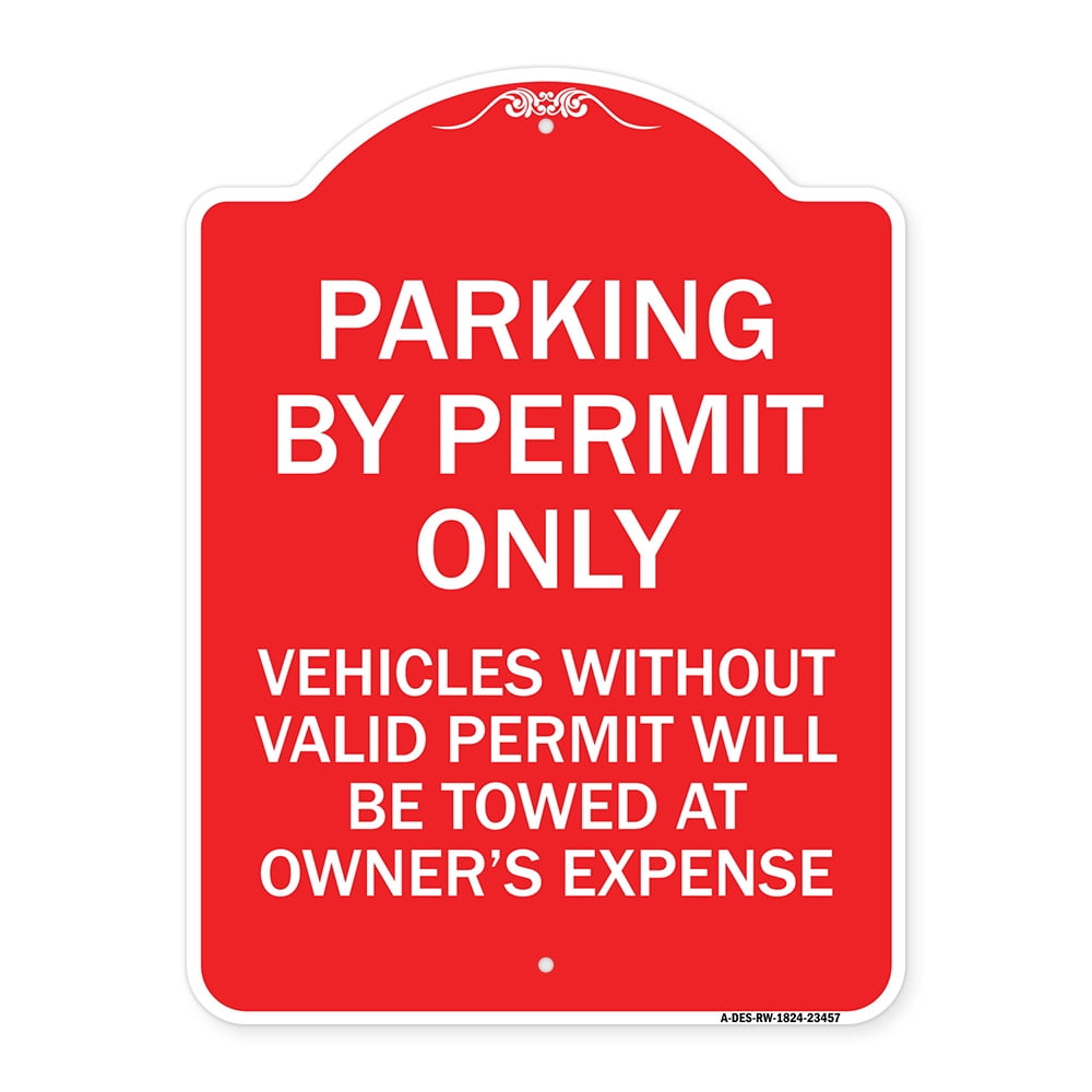 SignMission Designer Series Sign - Parking by Permit Only Vehicles ...