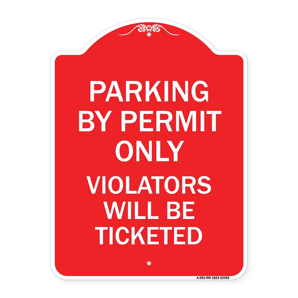 SignMission Designer Series Sign - Parking by Permit Only Violators ...
