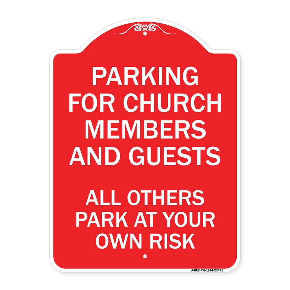 SignMission Designer Series Sign - Parking for Church Members and ...