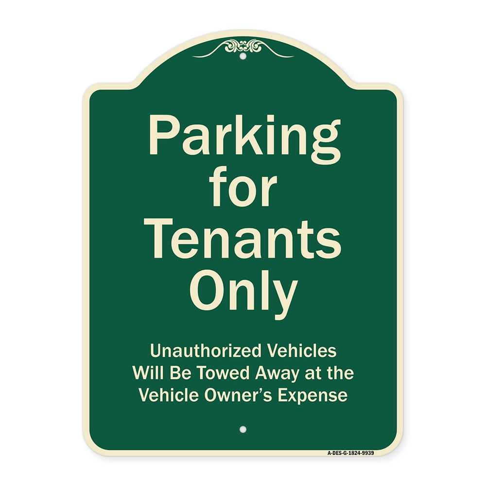 SignMission Designer Series Sign - Parking For Tenants Only ...