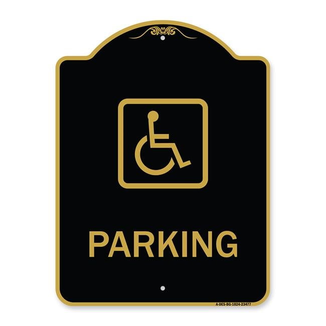 SignMission 18 x 24 in. Designer Series Sign - Parking with Handicapped ...