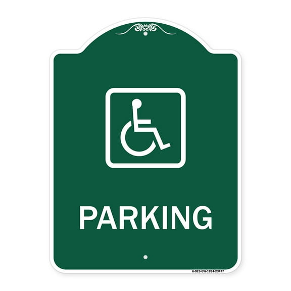 SignMission Designer Series Sign - Parking Area Sign Visitors Parking Only Valid Parking Permit ...