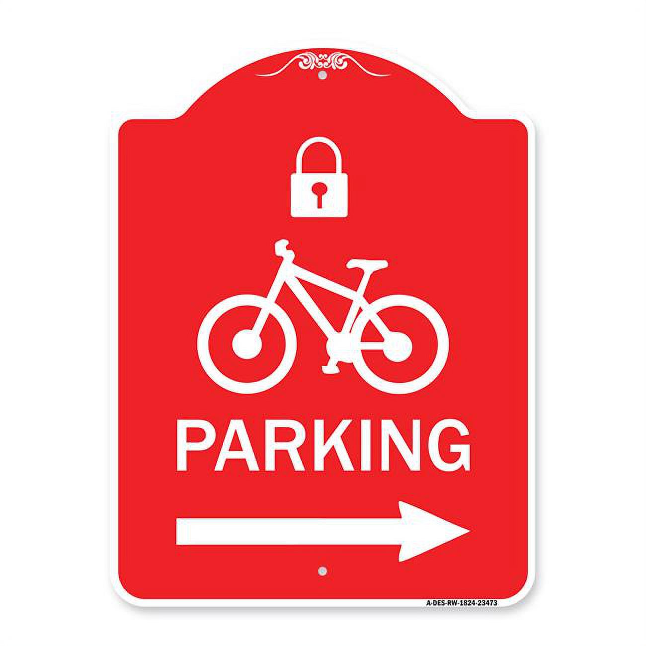 SignMission 18 x 24 in. Designer Series Sign - Parking with Lock Cycle ...