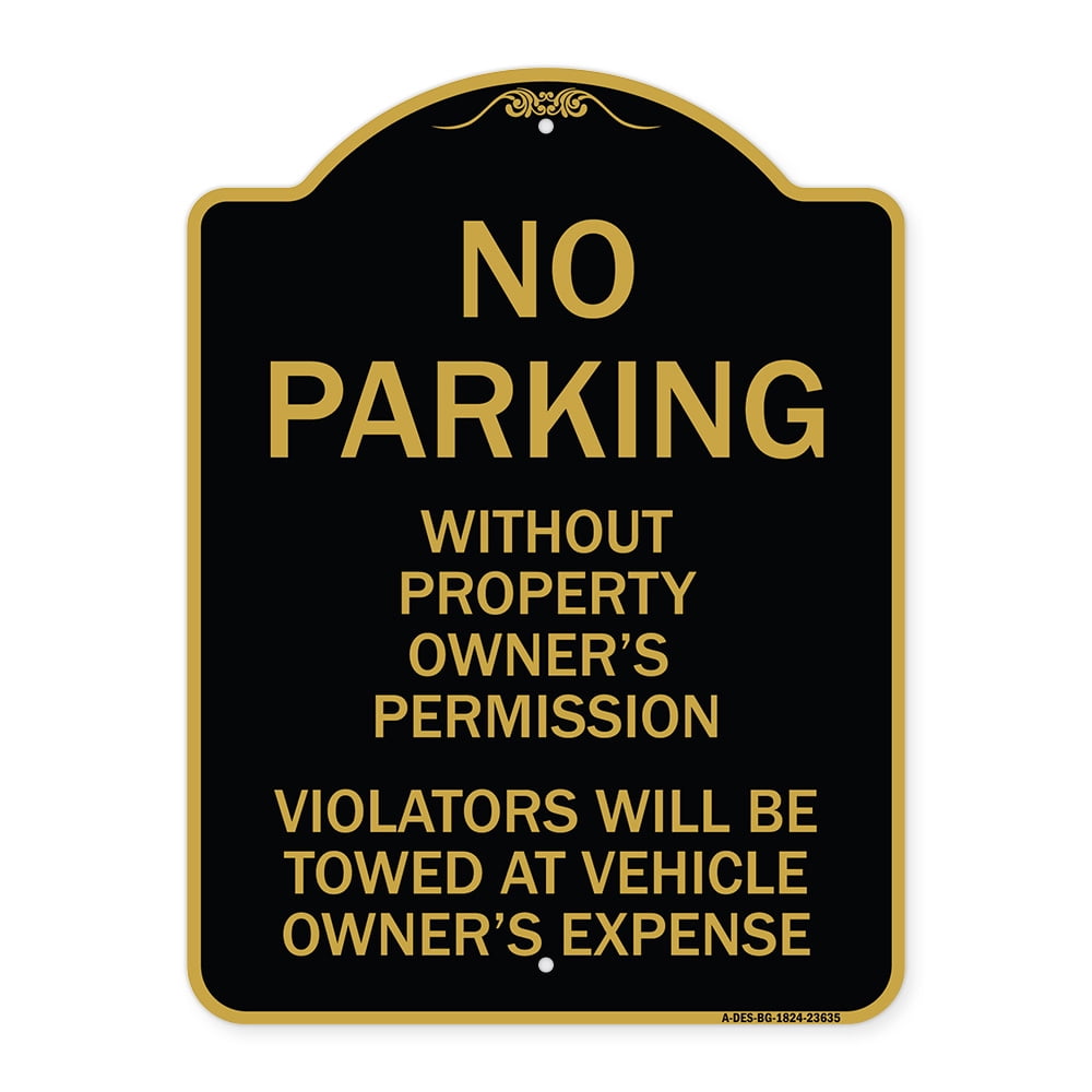 SignMission Designer Series Sign - No Parking Without Property Owner's ...