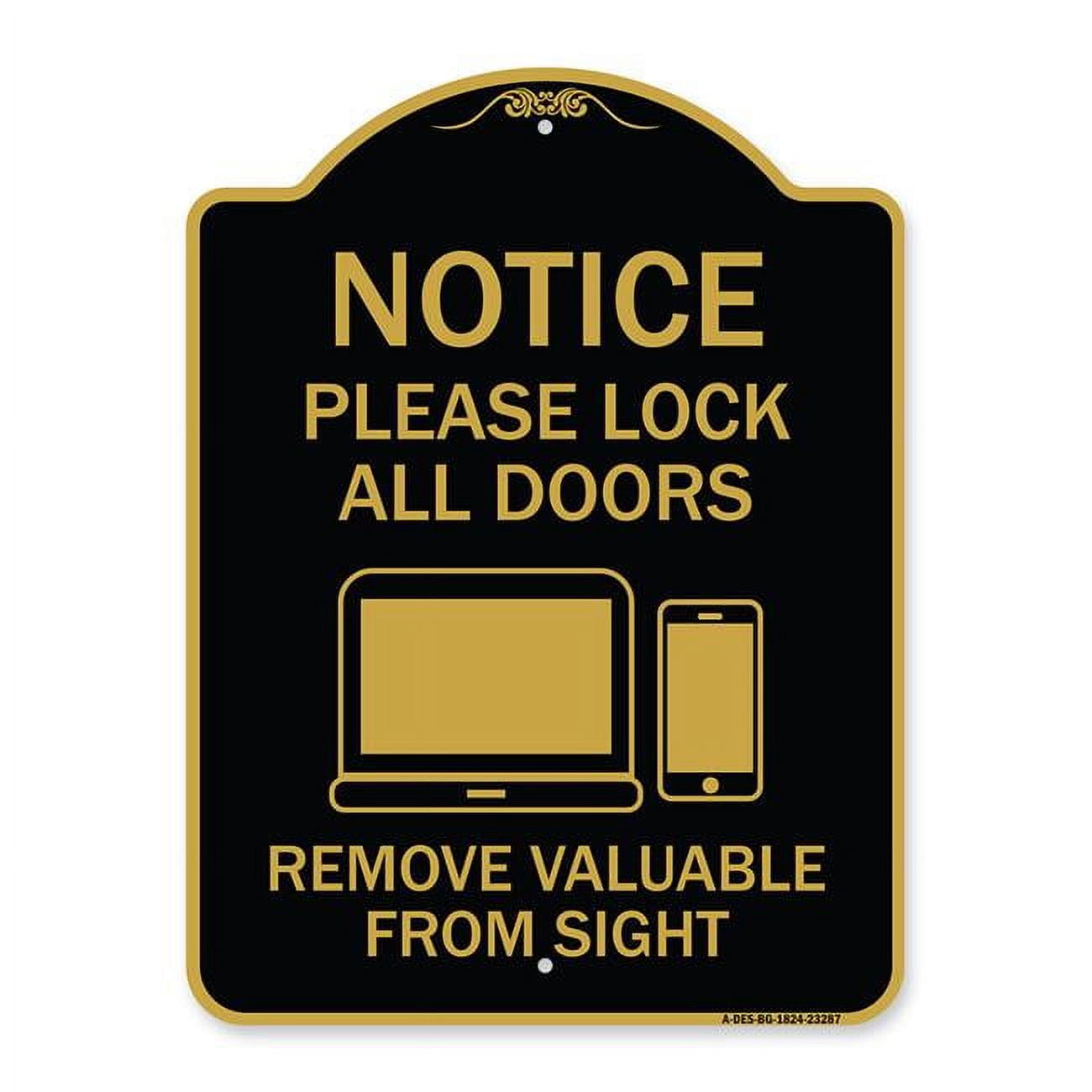 SignMission 18 x 24 in. Designer Series Sign - Please Lock All Doors ...