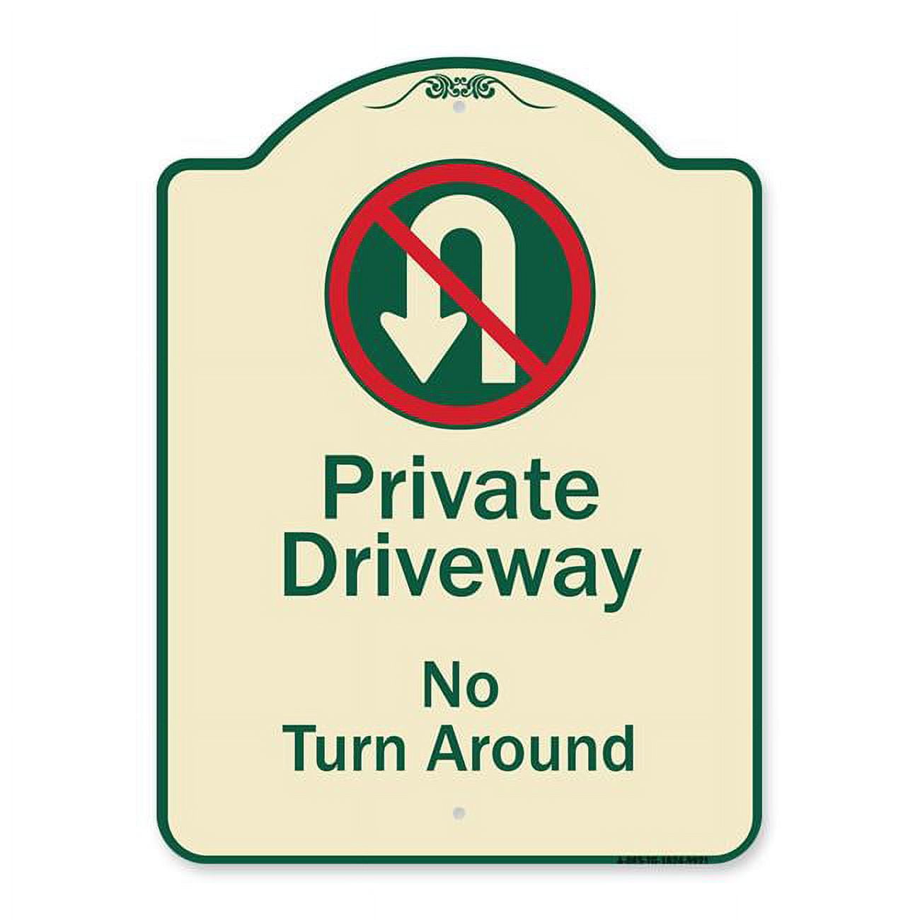 Signmission 18 X 24 In Designer Series Sign Private Driveway No Turn