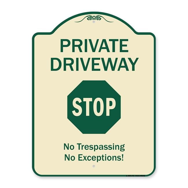 SignMission 18 x 24 in. Designer Series Sign - Private Driveway Stop ...