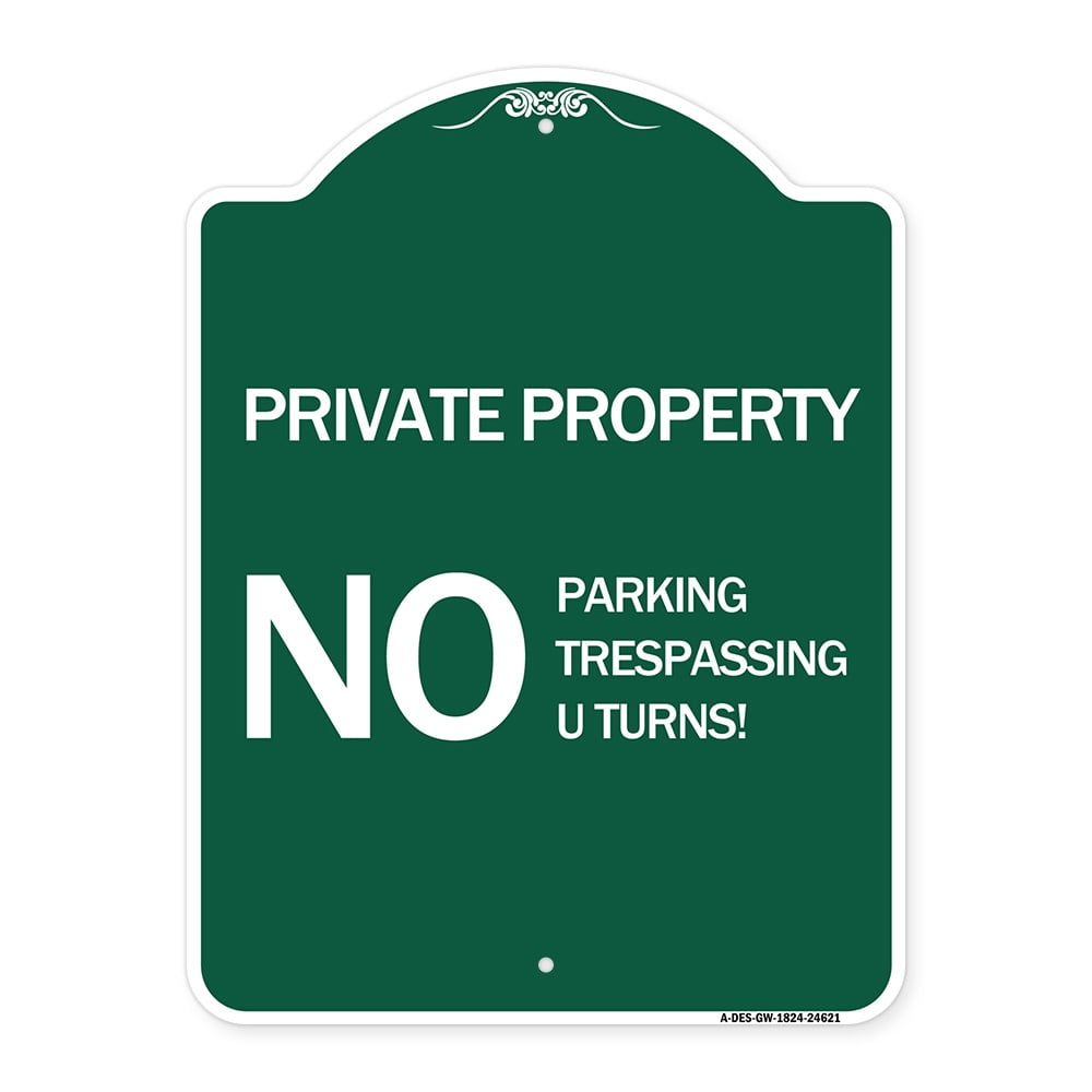 SignMission Designer Series Sign - Private Property No Parking No ...