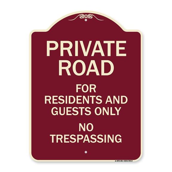 18 x 24 in. Designer Series Sign - Beware of Curb Graphic, Burgundy ...