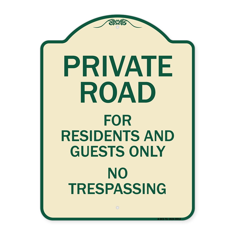 SignMission 18 x 24 in. Designer Series Sign - Private Road for ...