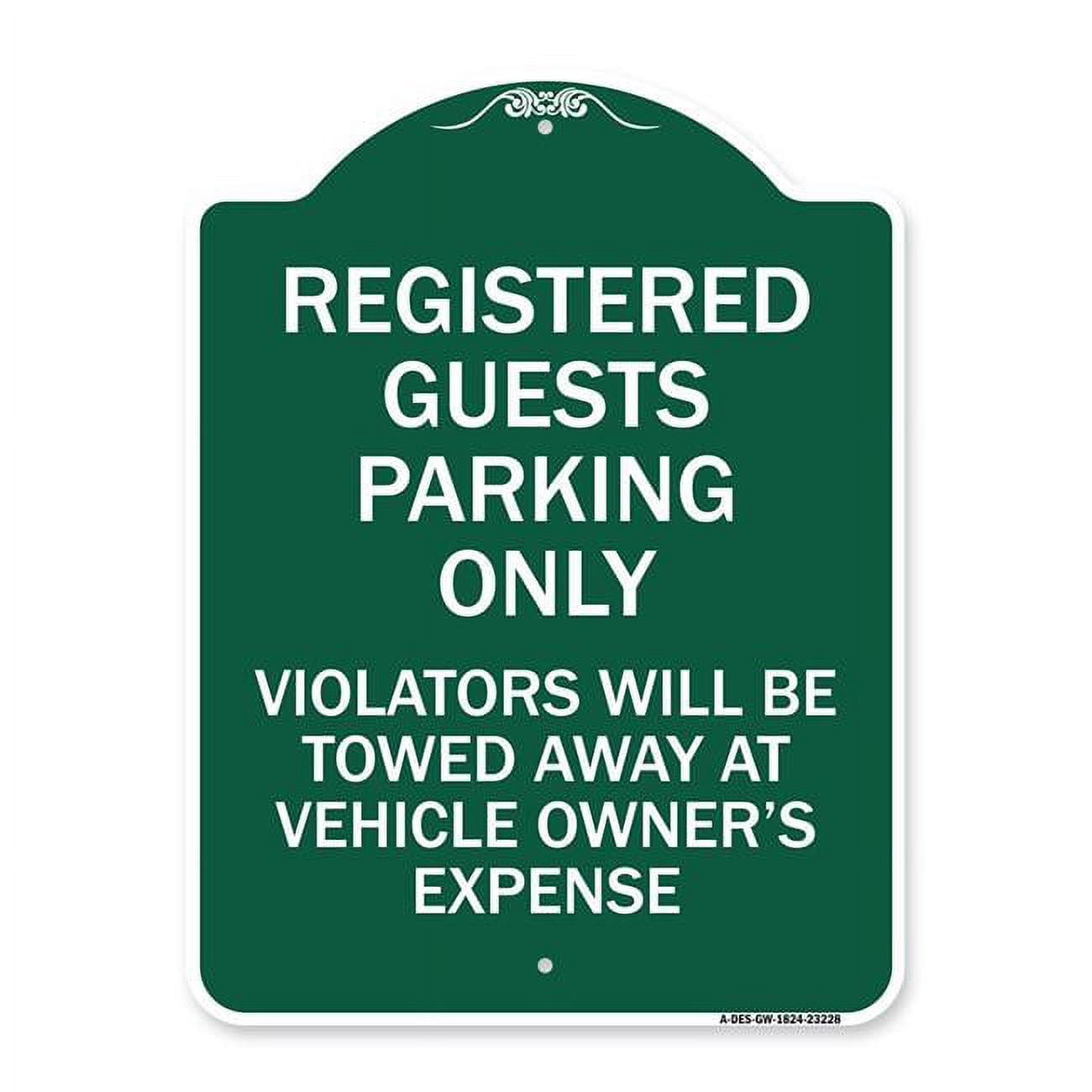 SignMission 18 x 24 in. Designer Series Sign - Registered Guest Parking ...