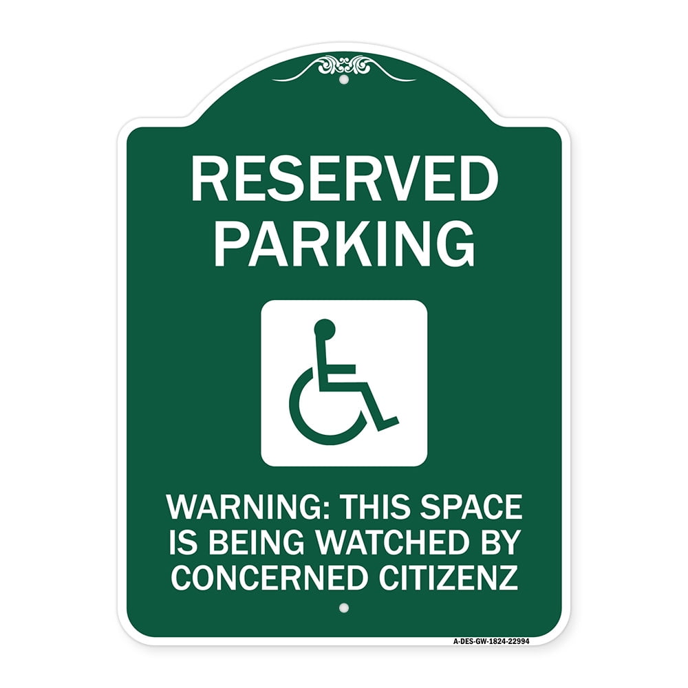 SignMission 18 x 24 in. Designer Series Sign - Reserved Parking - with ...