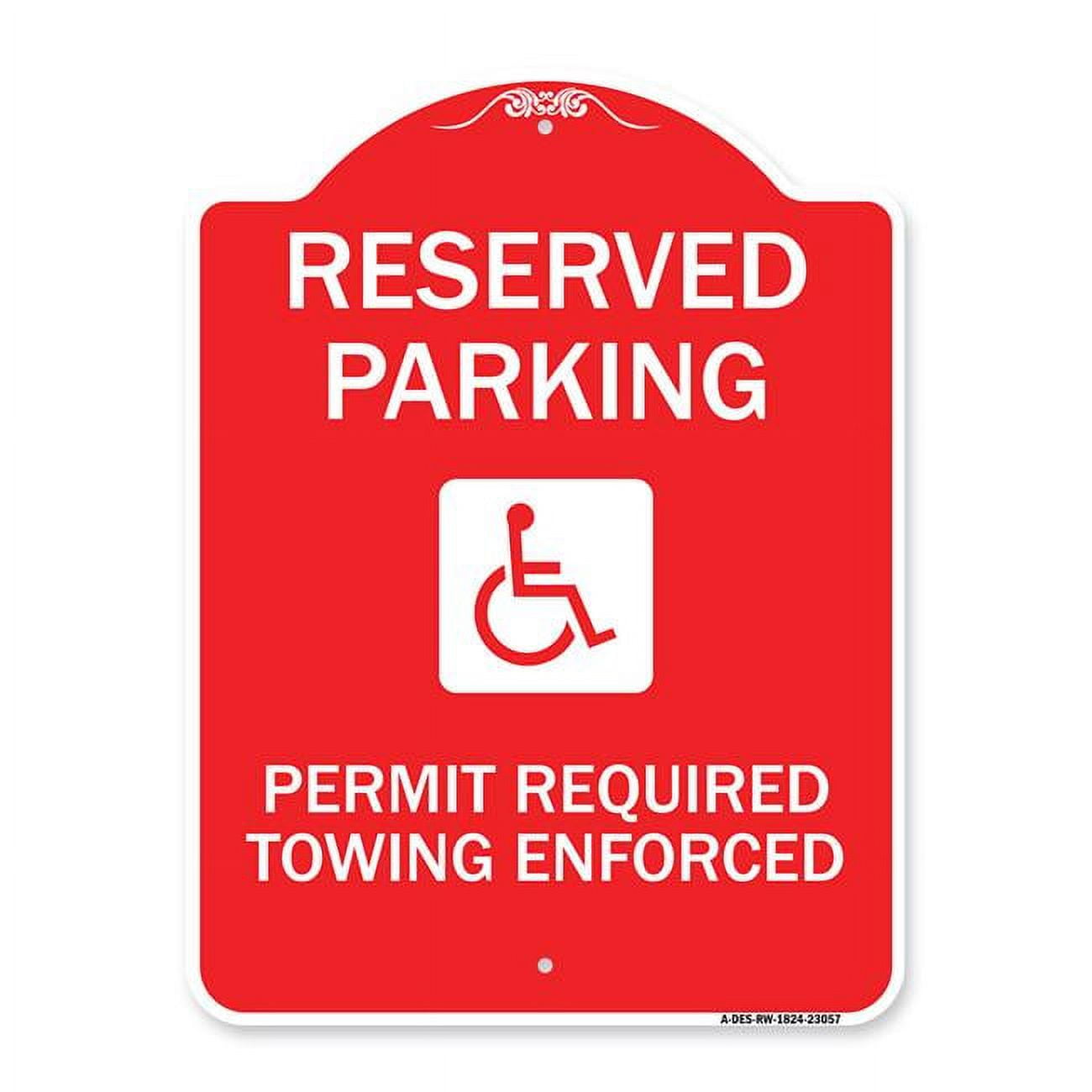 SignMission 18 x 24 in. Designer Series Sign - Reserved Parking Permit ...