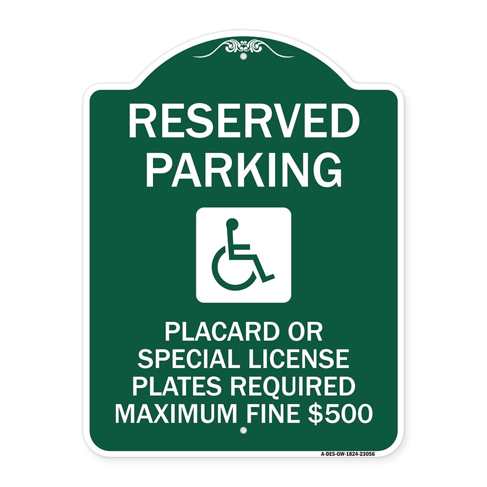 SignMission Designer Series Sign - Reserved Parking Placard or Special ...