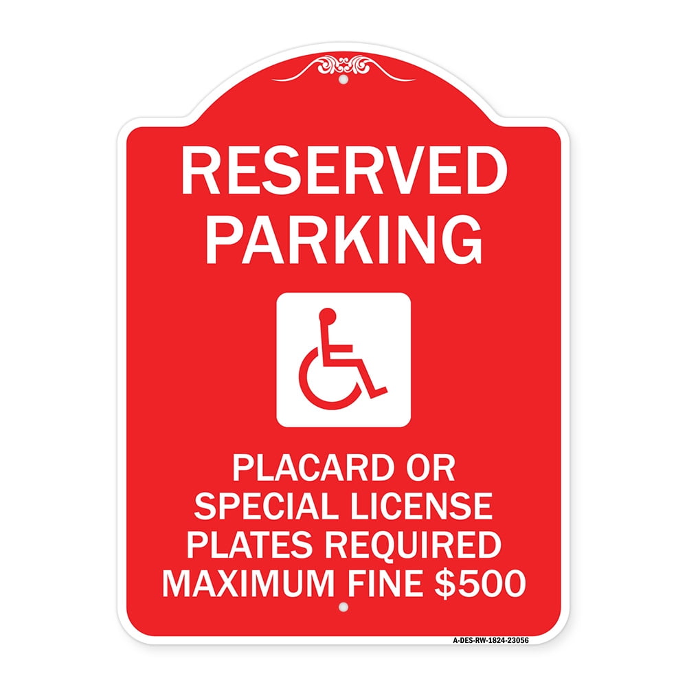 SignMission Designer Series Sign - Reserved Parking Placard or Special ...