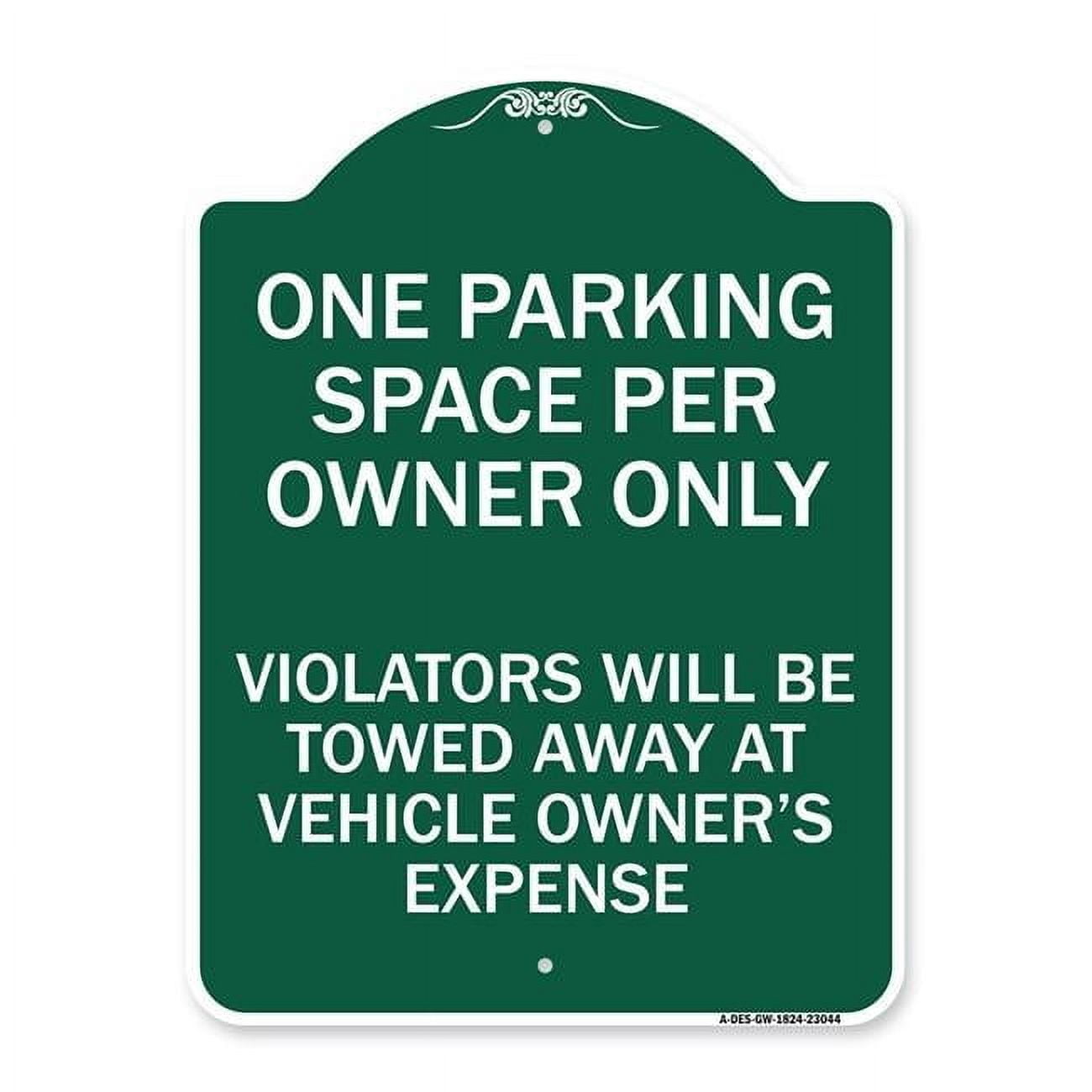 SignMission Designer Series Sign - Reserved Parking Sign One Parking ...