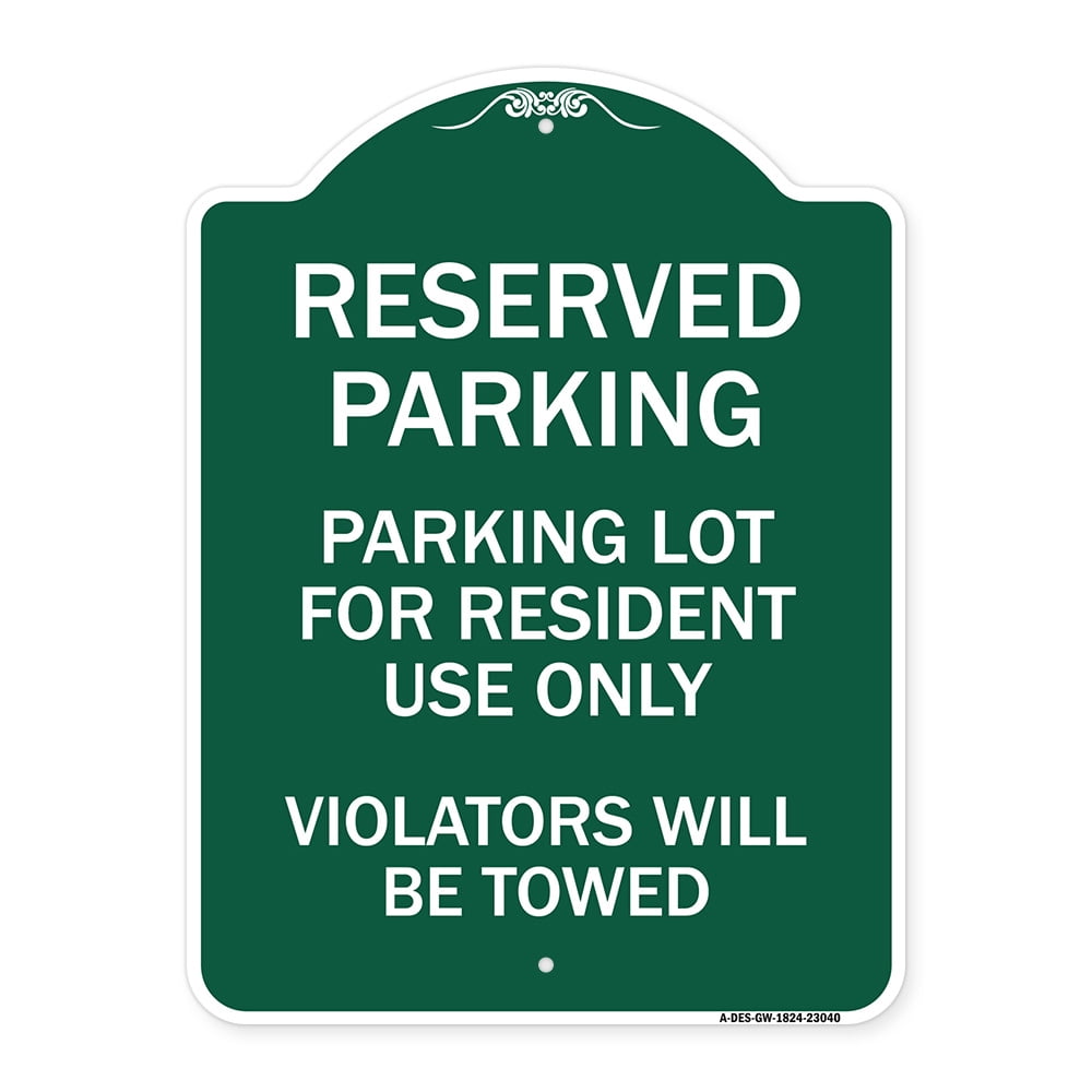 SignMission 18 x 24 in. Designer Series Sign - Reserved Parking Sign ...