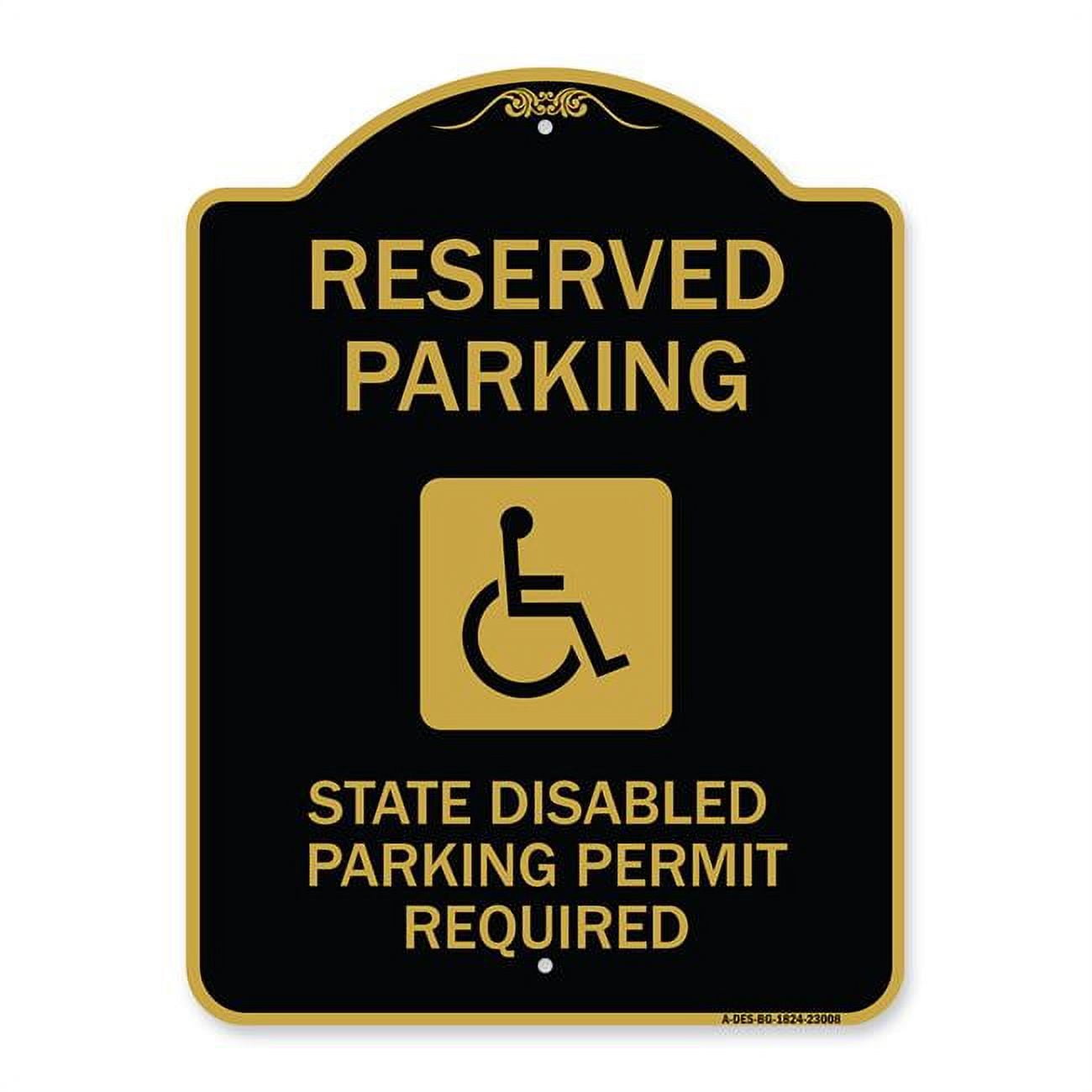 SignMission 18 x 24 in. Designer Series Sign - Reserved Parking State ...
