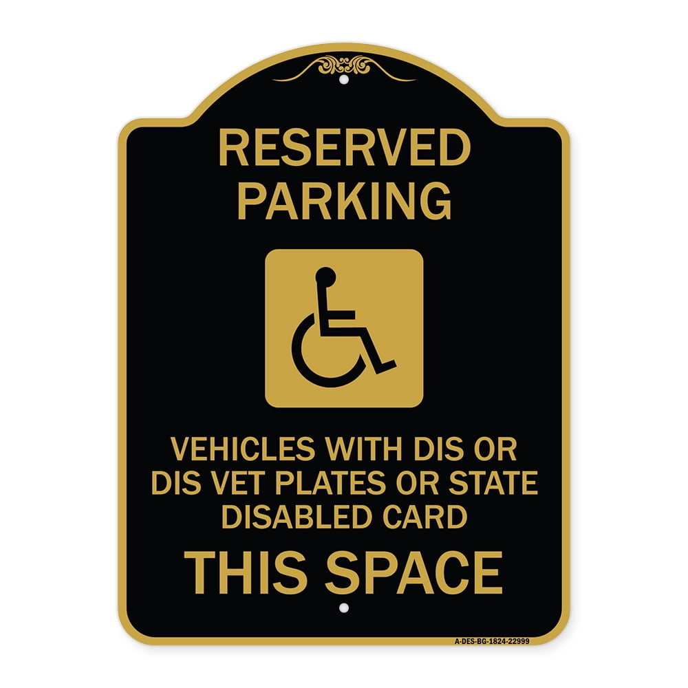 SignMission Designer Series Sign - Reserved Parking Vehicles with Dis ...