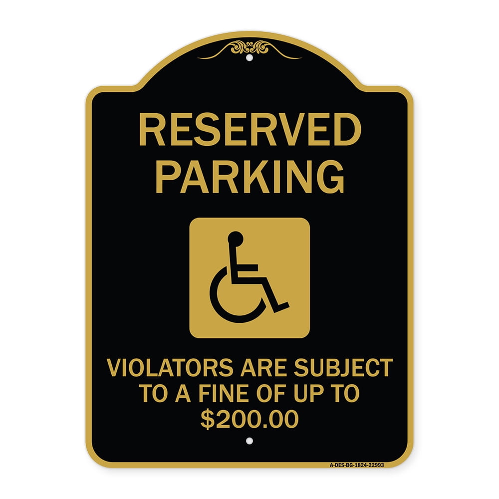 SignMission Designer Series Sign - Reserved Parking - Violators Are ...