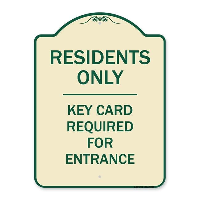 SignMission 18 x 24 in. Designer Series Sign - Residence-Only-Key Card ...