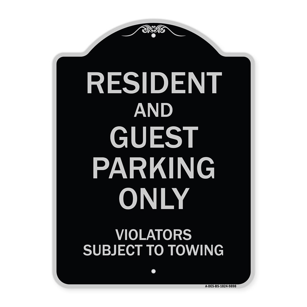 SignMission Designer Series Sign - Resident And Guest Parking Only ...