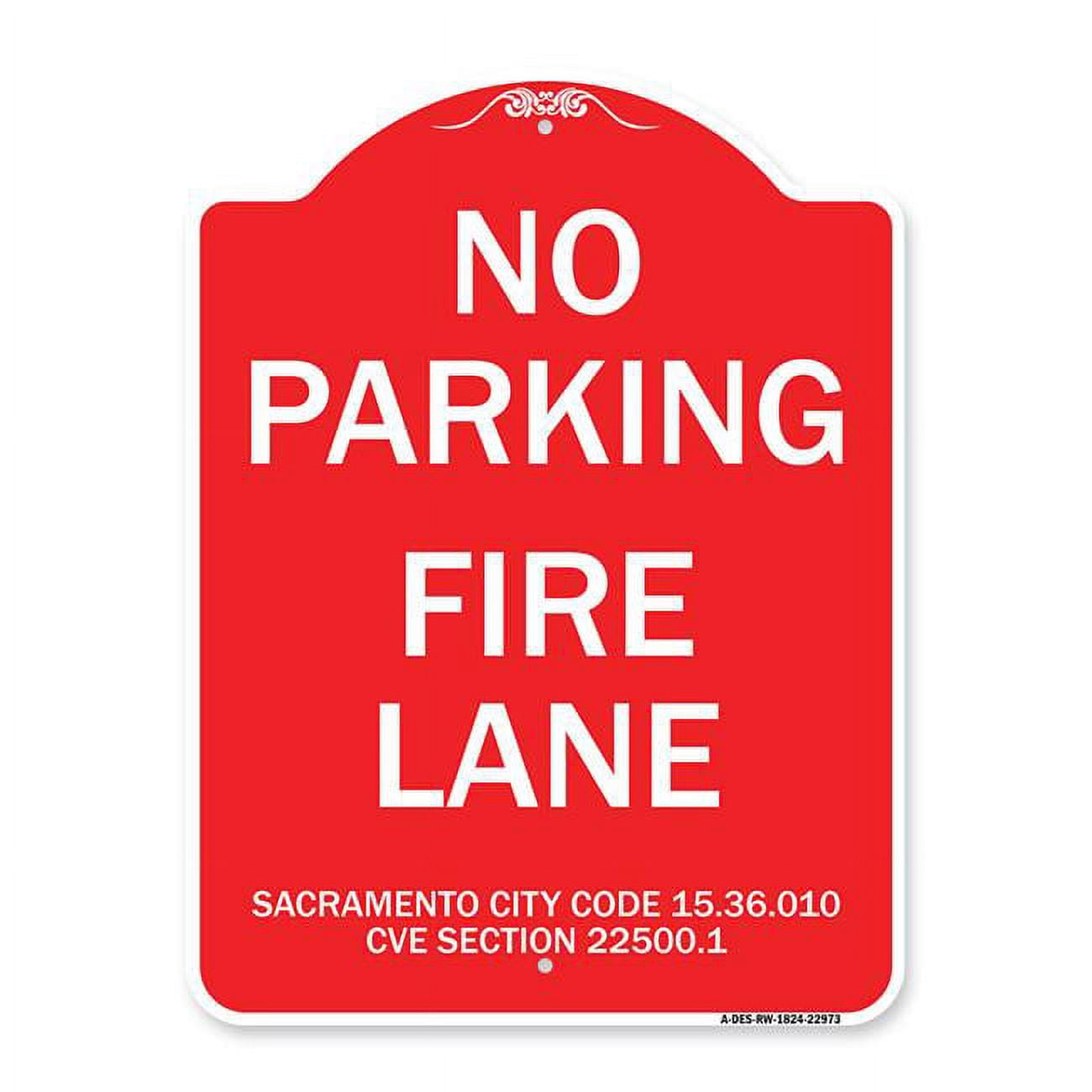 SignMission 18 x 24 in. Designer Series Sign - Sacramento No Parking ...