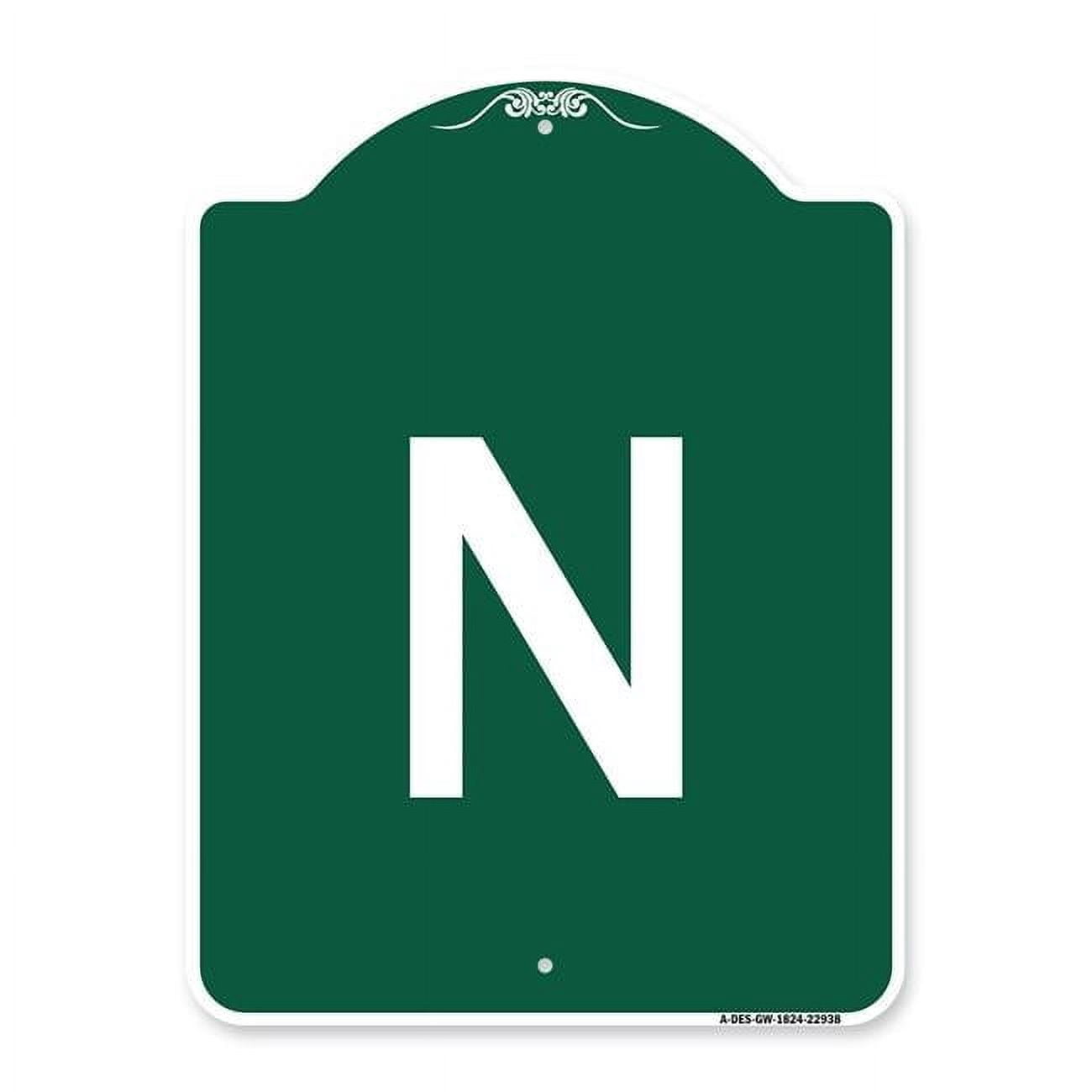SignMission 18 x 24 in. Designer Series Sign - Sign with Letter N ...