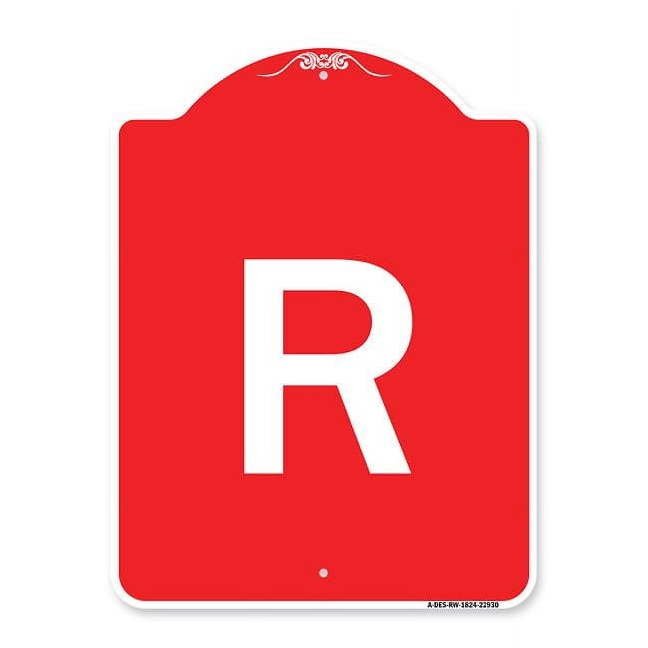 SignMission 18 x 24 in. Designer Series Sign - Sign with Letter R , Red ...