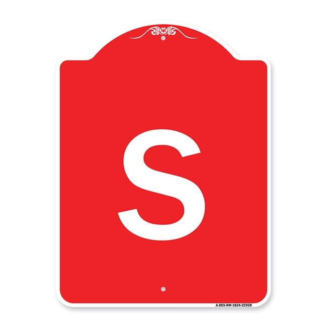 SignMission 18 x 24 in. Designer Series Sign - Sign with Letter S , Red ...
