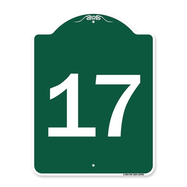 SignMission 18 x 24 in. Designer Series Sign - Sign with Number 17 ...