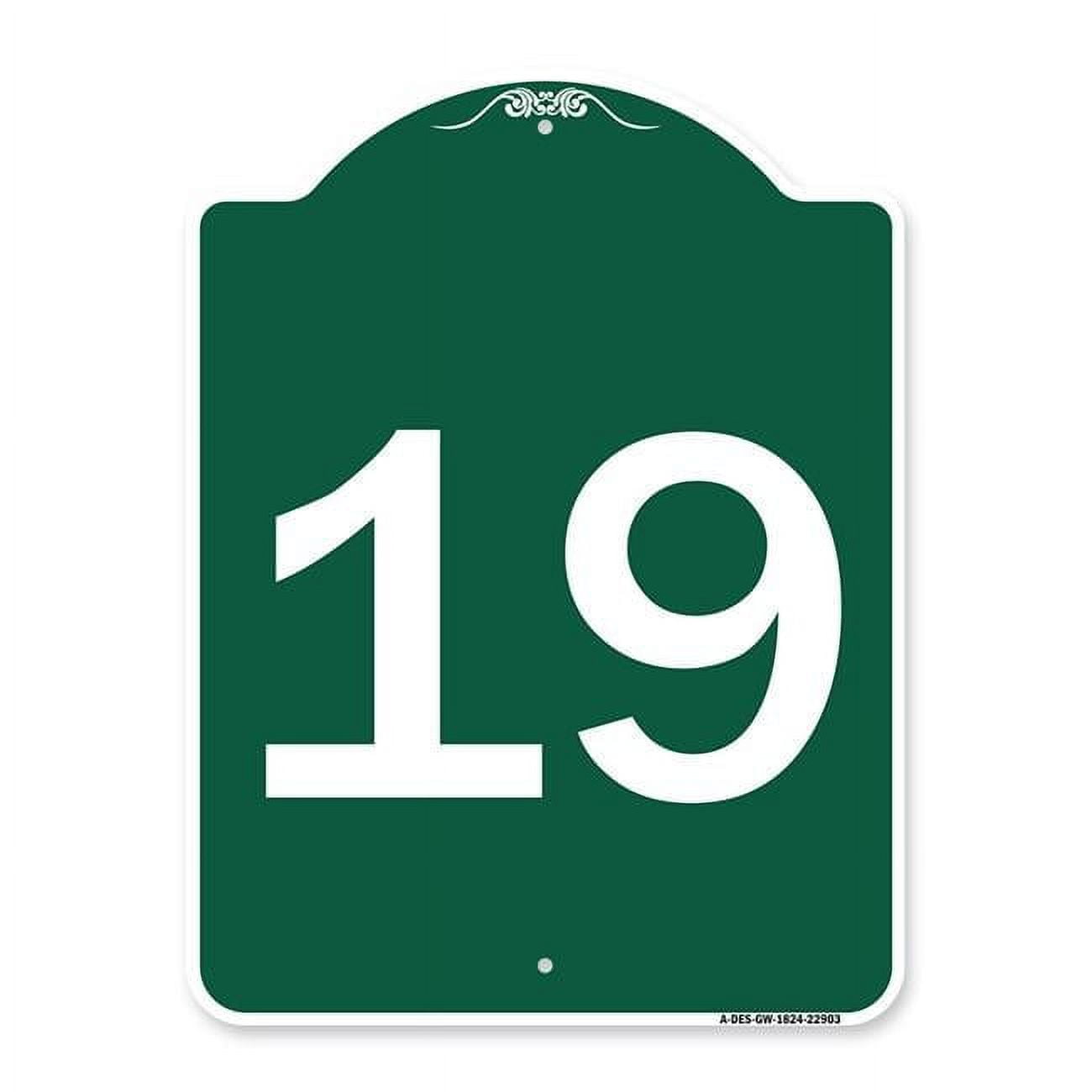 SignMission 18 x 24 in. Designer Series Sign - Sign with Number 19 ...