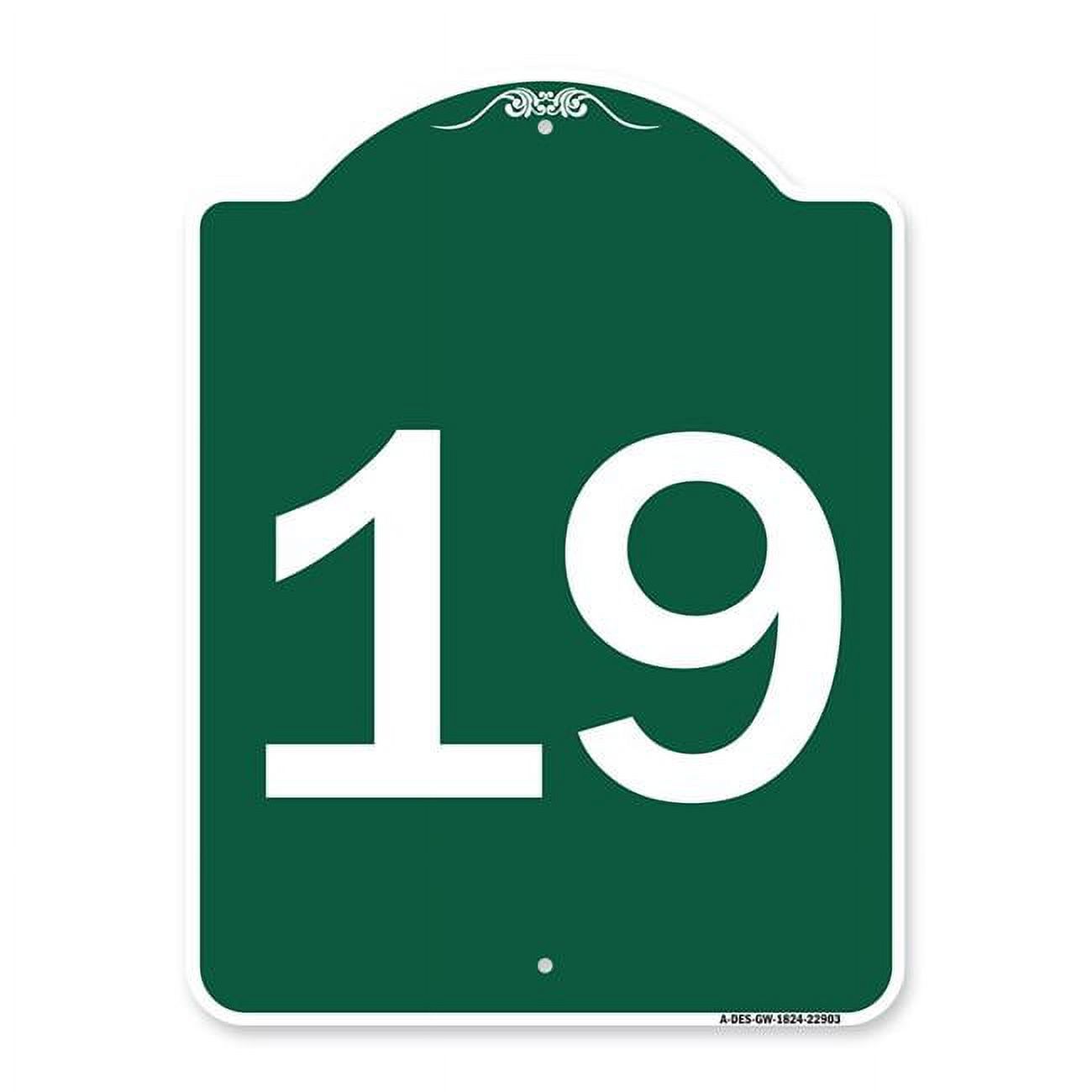 SignMission 18 x 24 in. Designer Series Sign - Sign with Number 19 ...