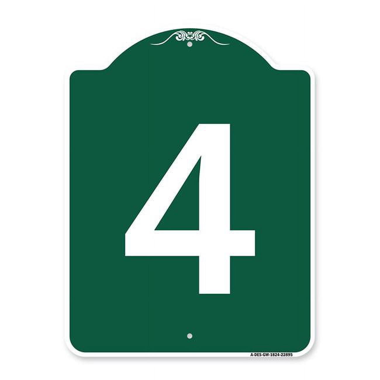 SignMission 18 x 24 in. Designer Series Sign - Sign with Number 4 ...